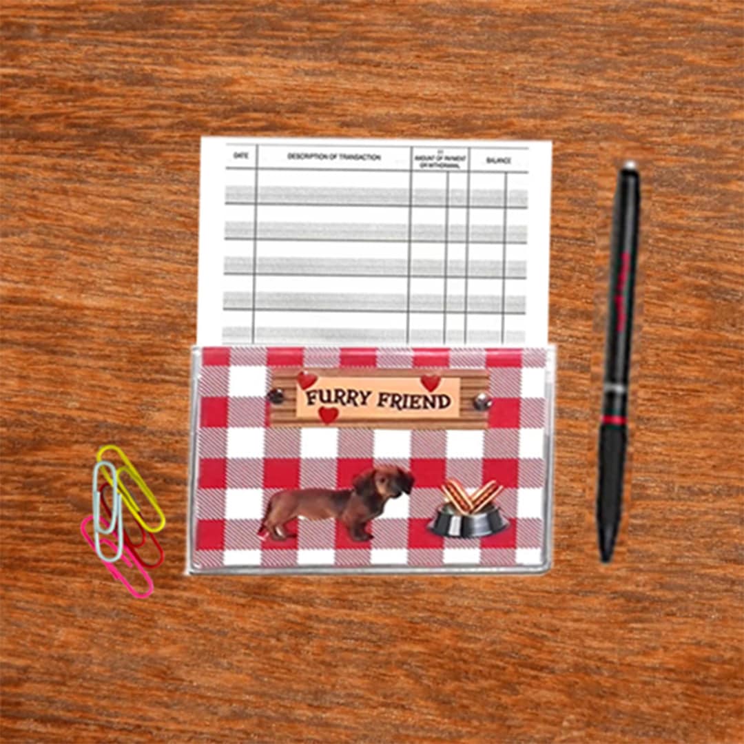 RFID Debit Credit Card Holder Furry Dog Friend Mini Debit Register With ...