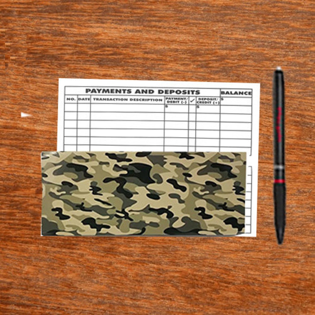 Oversized Checkbook Cover Camouflage With Free Jumbo Big Low Vision Aid ...