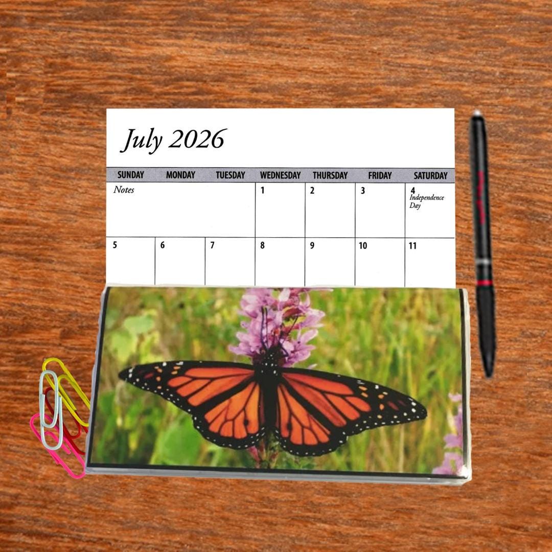 2 Full Years 2026 2027 Pocket Calendar Butterfly Choice Planner Free ...