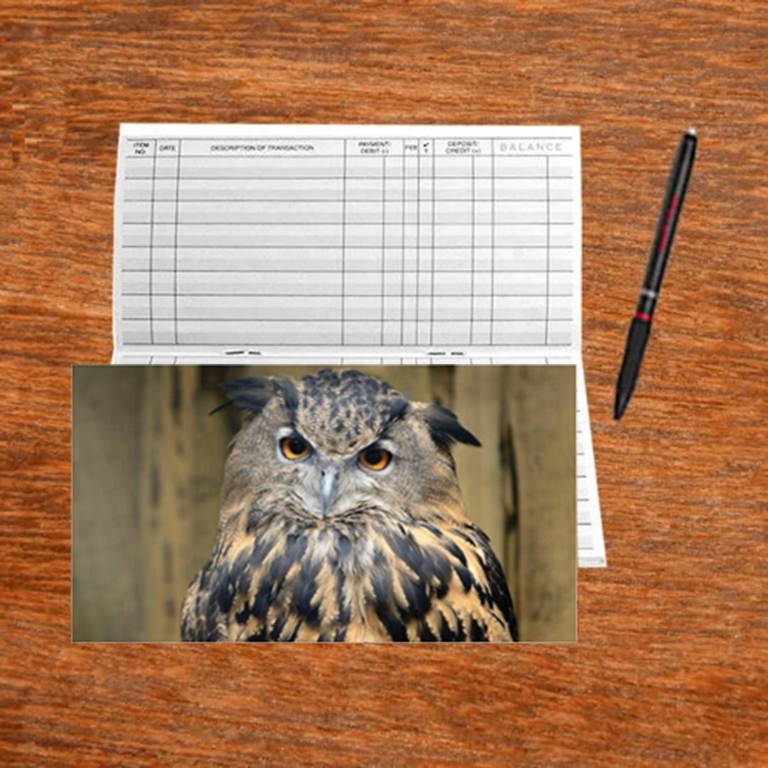 Checkbook Cover Owl Bird Choice With Free 50 Page Checkbook Register - Etsy