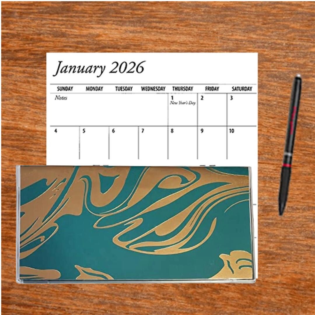 Your Color Choice With Gold Swirl 2 Year 2025 2026 Pocket Calendar ...