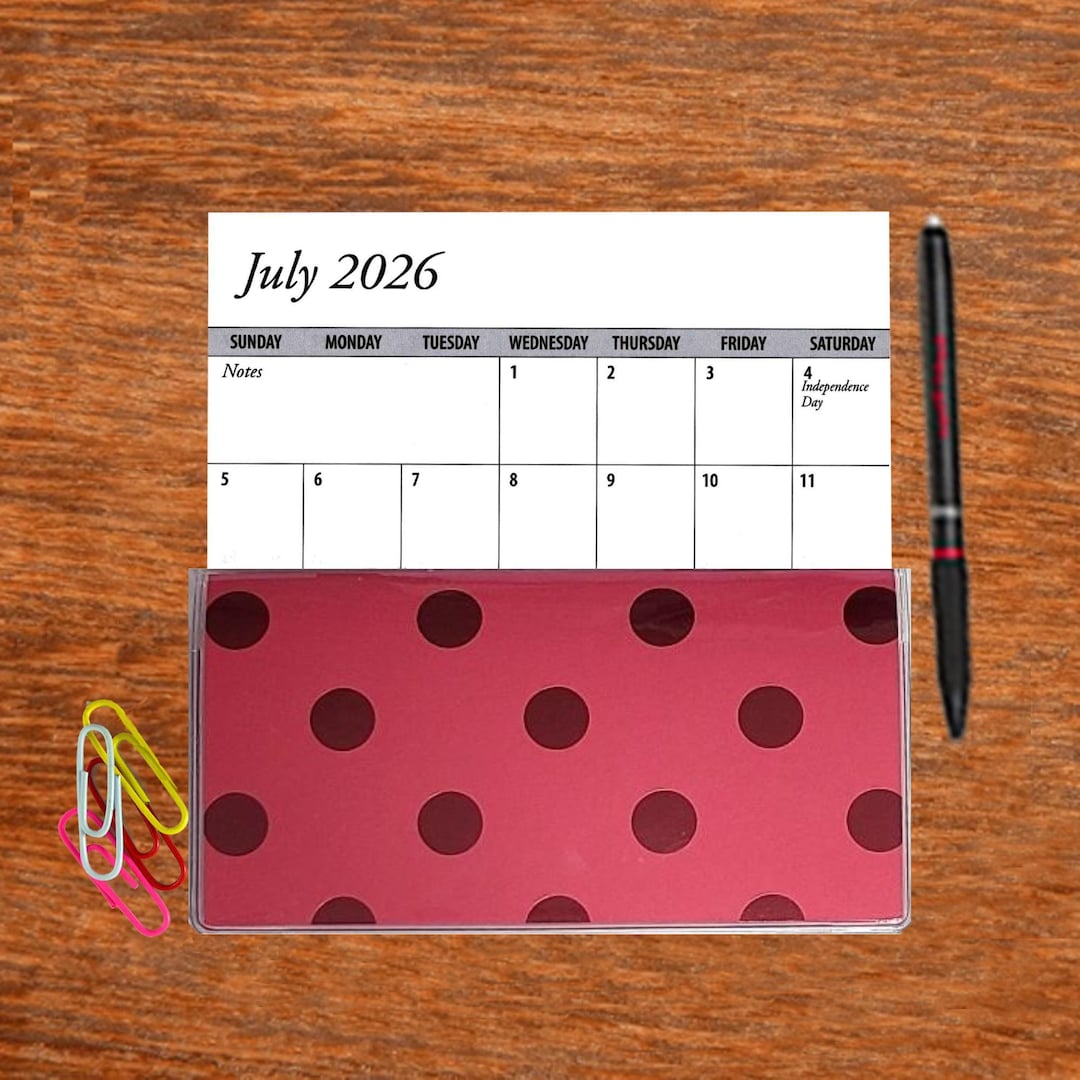 2 Year 2026 2027 Pocket Calendar Color Choice Polka Dots Planner Free ...