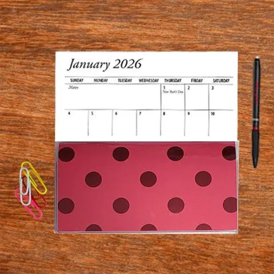 2 Full Years 2025 2026 Pocket Calendar Color Choice Polka Dots Planner ...