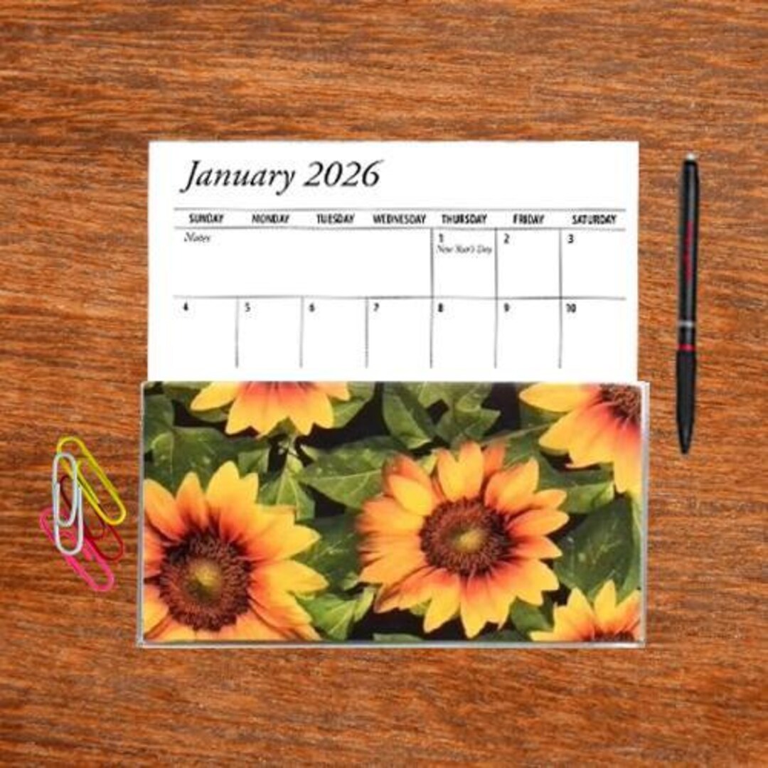 2 Full Years Pocket Calendar Flower Choice Planner Free Notepad - Etsy