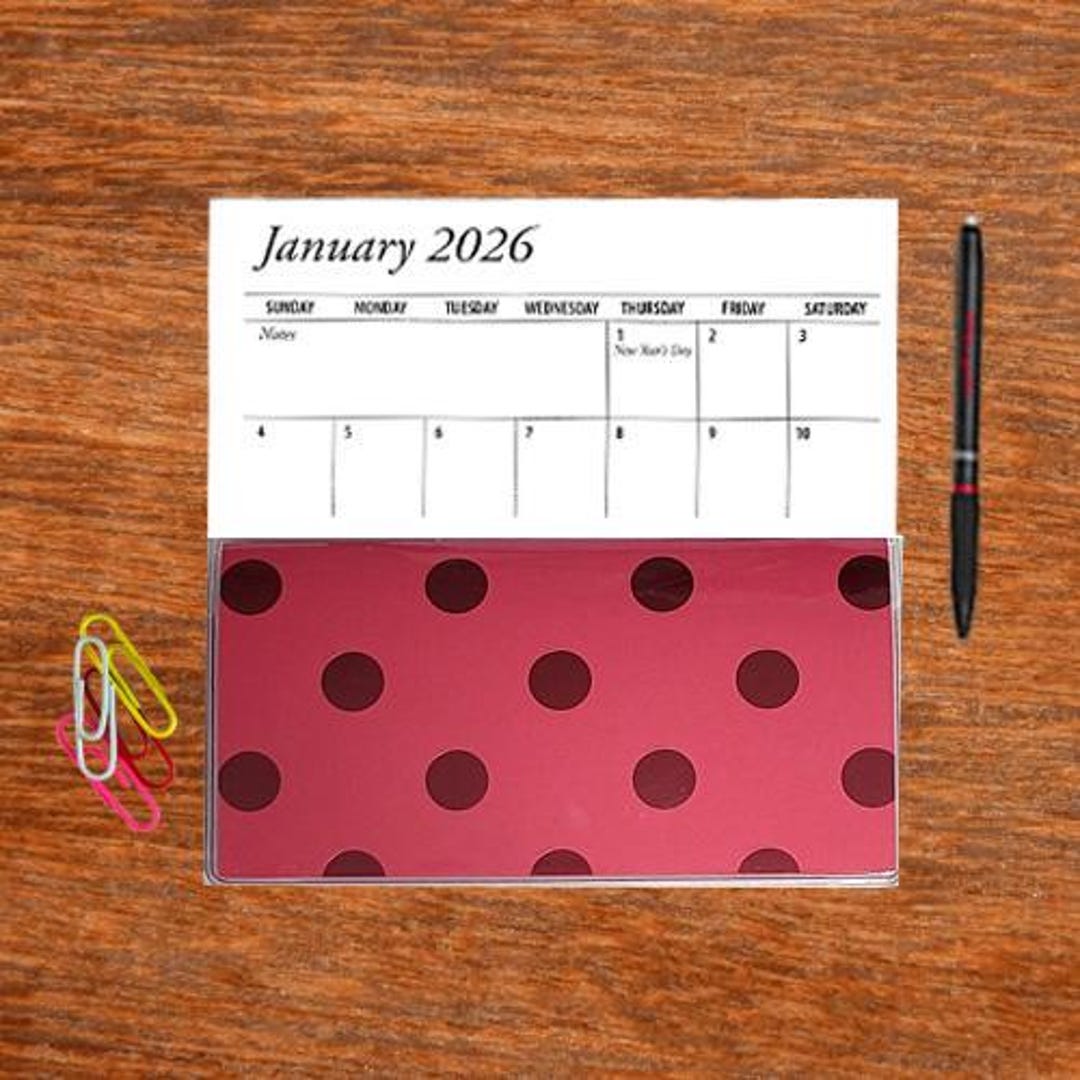 2 Full Years Pocket Calendar Color Choice Polka Dots Planner Free ...