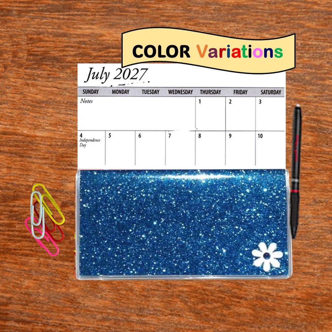 3 Years 2026 2027 2028 Pocket Calendar Choice Bling Glitter With White Flower Planner Notepad - Etsy