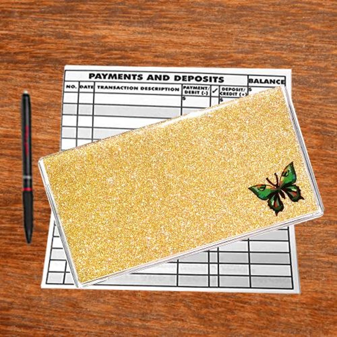 Checkbook Cover Butterfly Choice With Free Large Print Transaction ...
