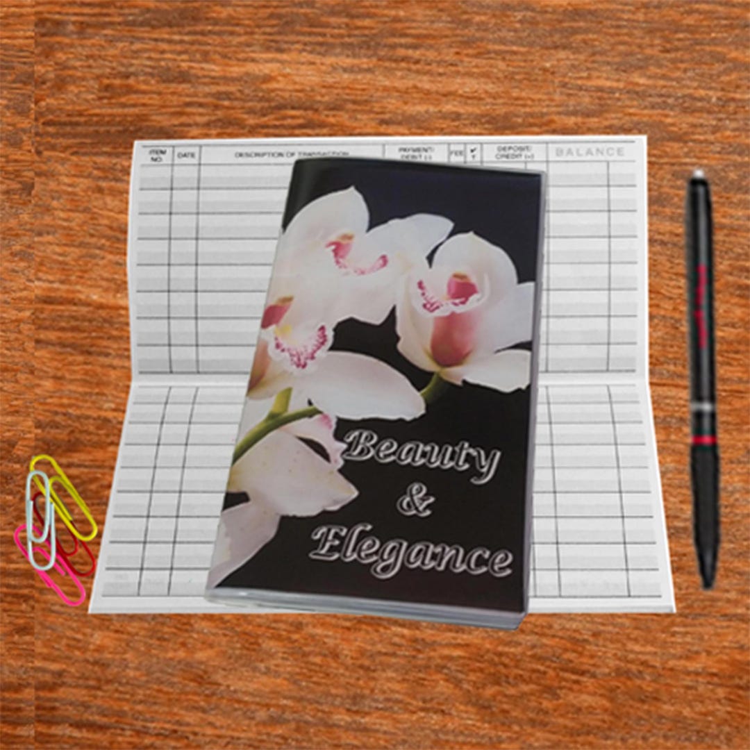 Checkbook Cover Flowers Leaves Style Choice With Free 50 Page Checkbook ...