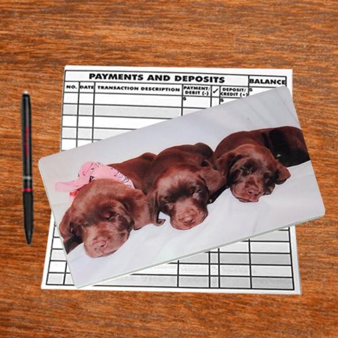 Checkbook Cover Dog Puppy Choice With Free Large Print Checkbook ...