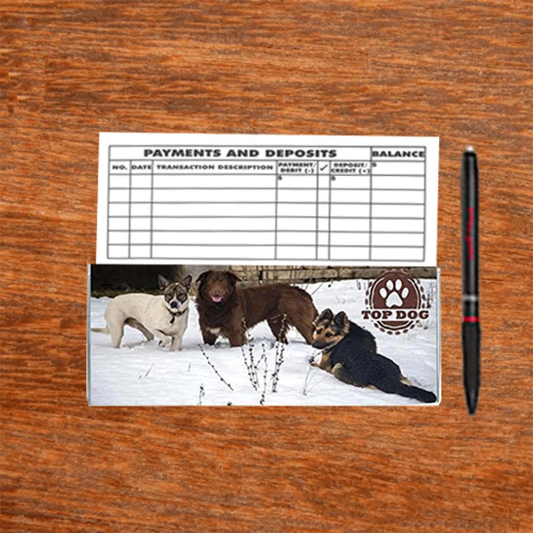Oversized Checkbook Cover Dog Choice With Free Jumbo Big Low Vision Aid ...