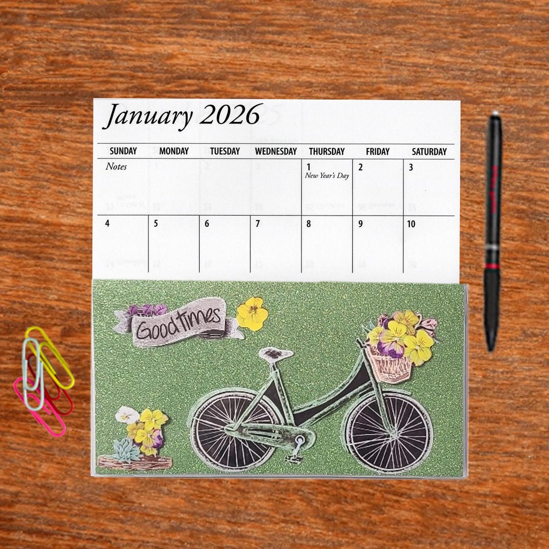 2 Year Pocket Calendar Bling Glitter Spring Flower Birds Choice 2025 ...