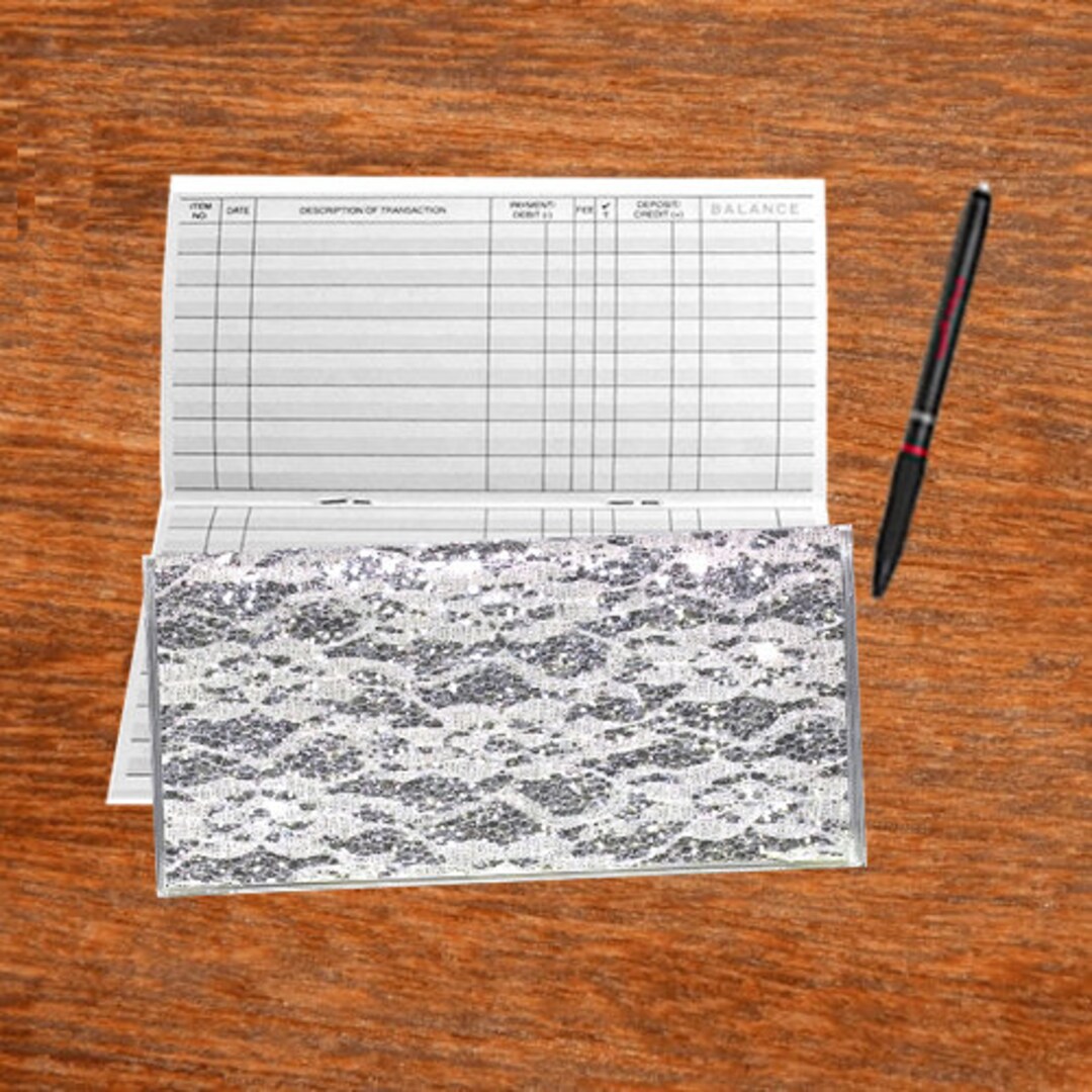 Checkbook Cover Lace Color Choice With Free 50 Page Checkbook Register ...