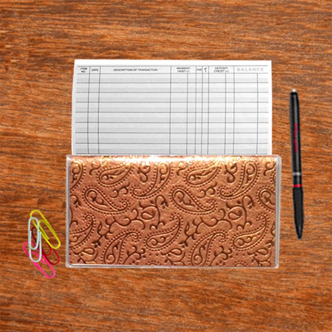 Checkbook Cover Gold Embossed With 50 Page Checkbook Register C77 - Etsy