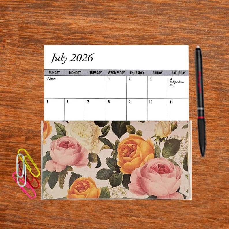 3 Year 2027 2028 2029 Pocket Calendar Choice of Flowers Leaves Trees ...