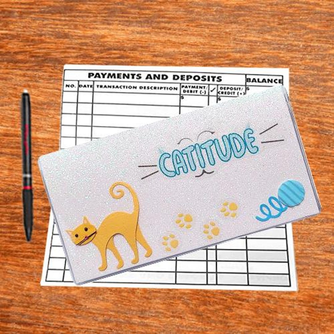 Checkbook Cover Cat Choice With Free Large Print Transaction Register ...