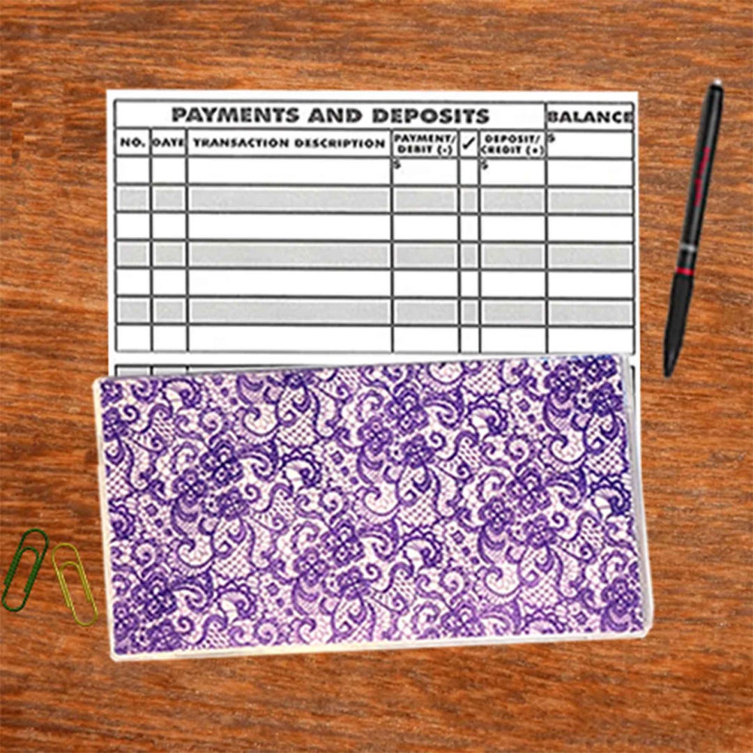 Color Choice Lace Checkbook Cover 2 Large Print Checkbook Registers ...