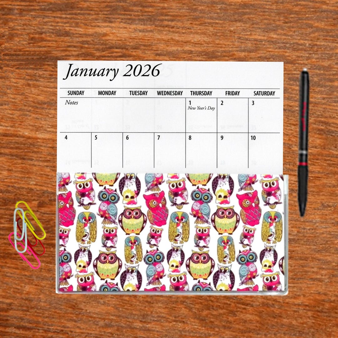 2 Year Checkbook Size 3"x 6" Calendar Choice of Bird 2025 2026 Planner ...