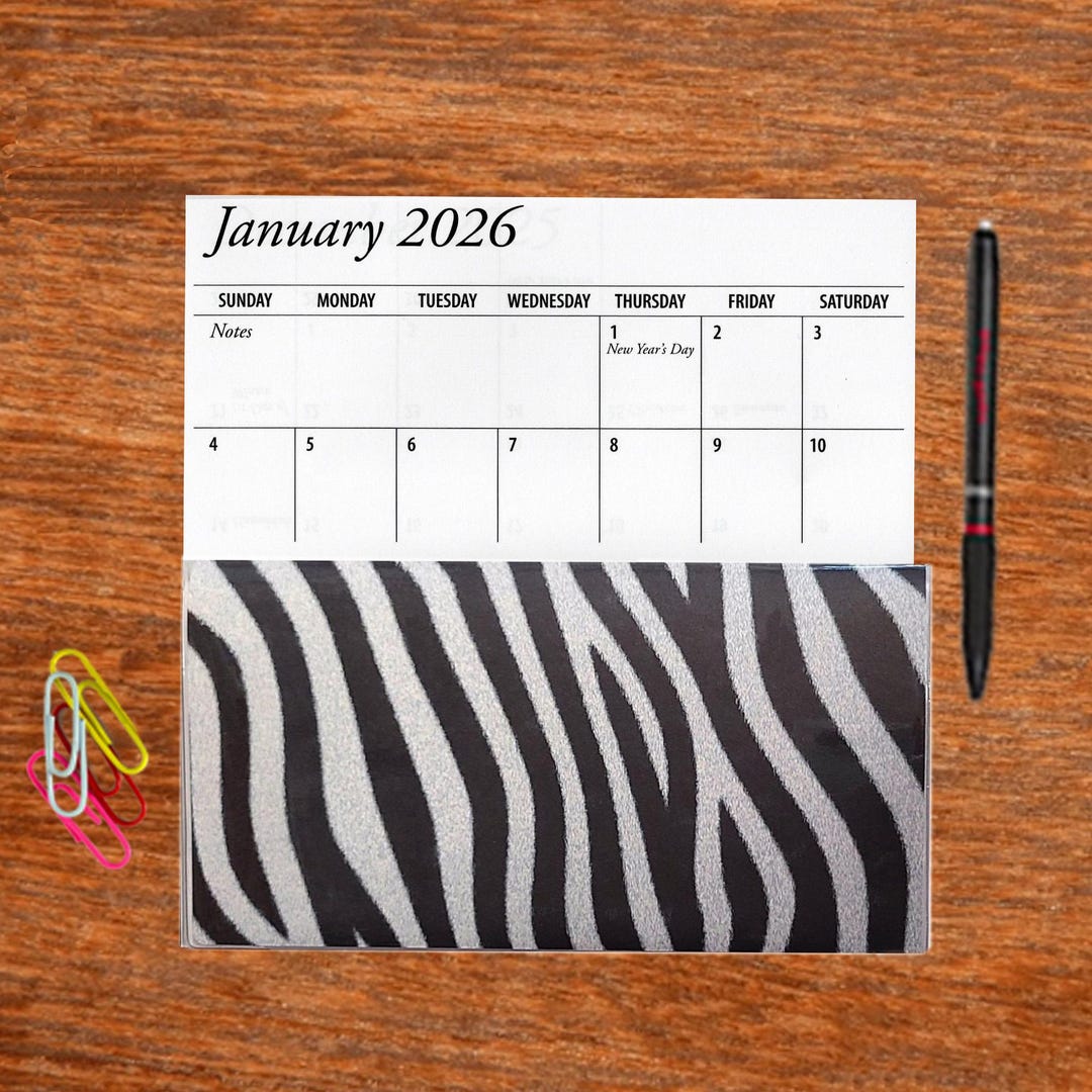 2 Full Years Pocket Calendar Zebra #2 Planner Free Notepad - Etsy
