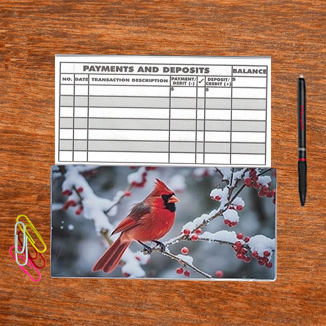 Large Print Checkbook Cover Bird Choice Cardinal or Owls - Etsy