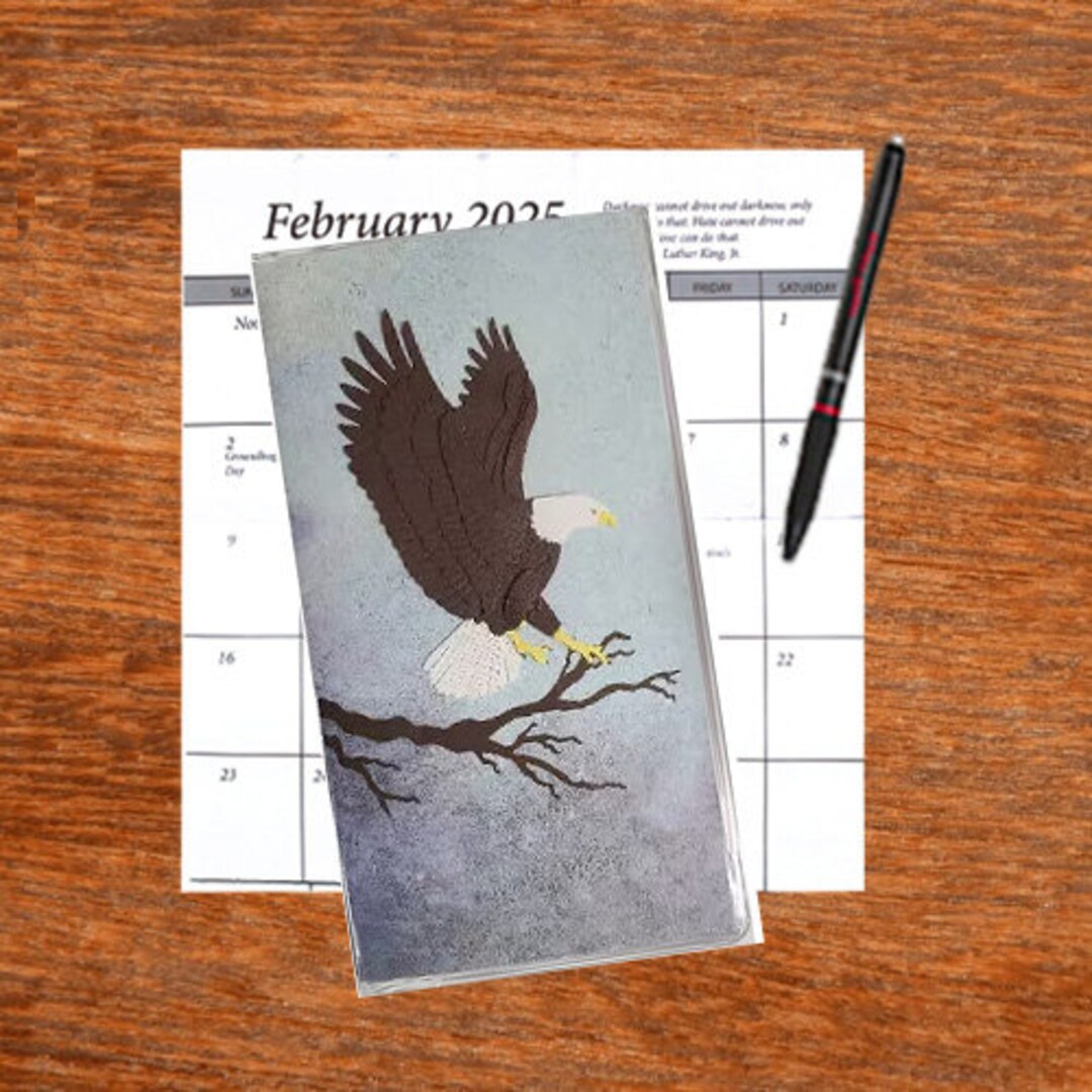 2 Year 2024 2025 Pocket Calendar Planner Bald Eagle Notepad - Etsy