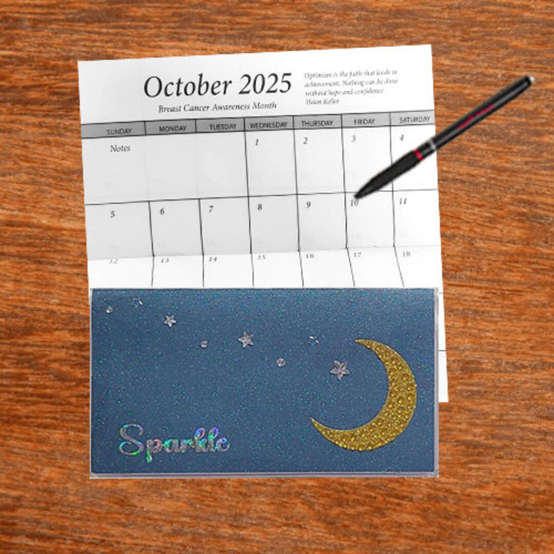 2 Year 2024 2025 Pocket Calendar Planner Notepad Sparkle Moon - Etsy