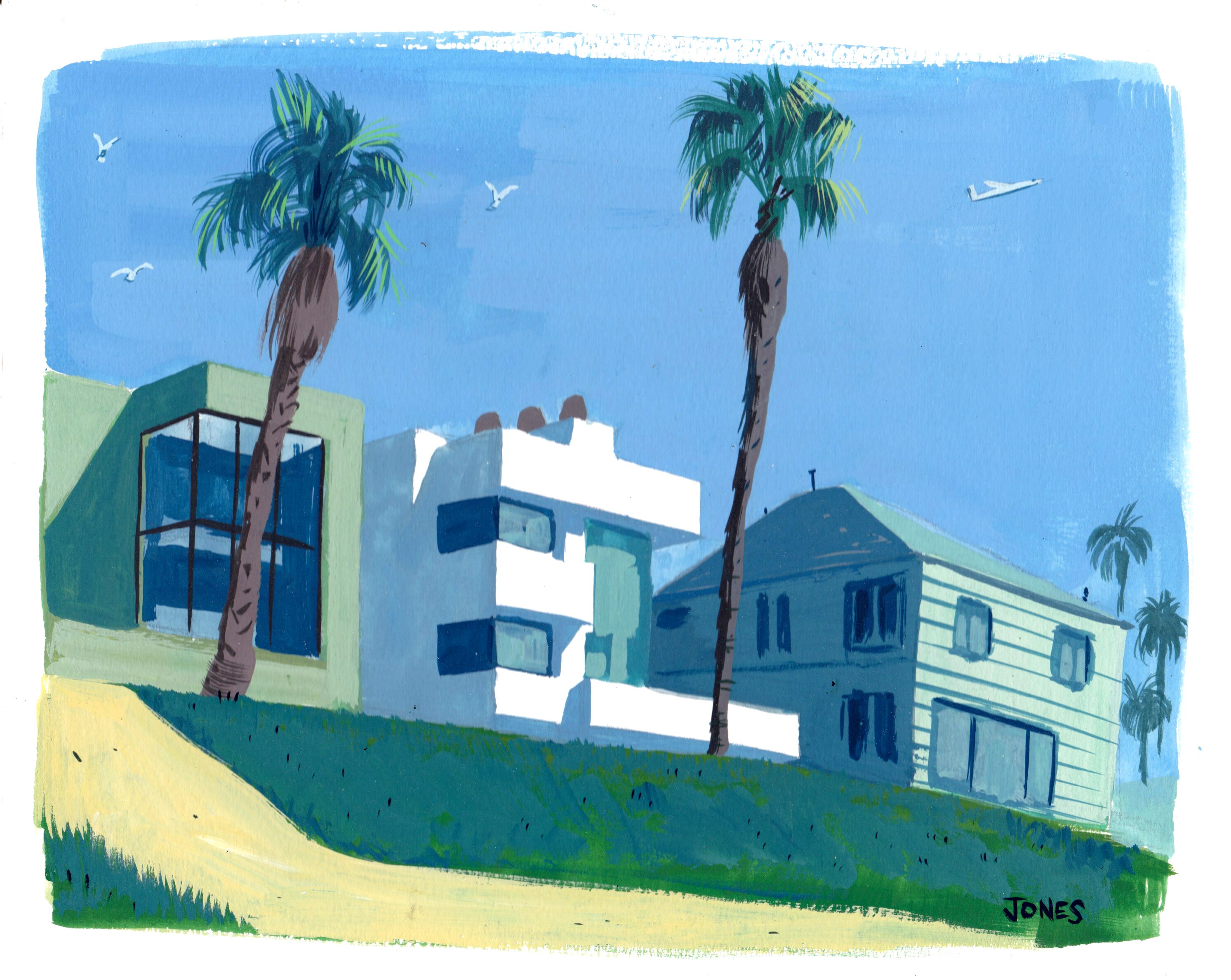 Manhattan Beach White House Original Painted Art by Matt Jones - Etsy