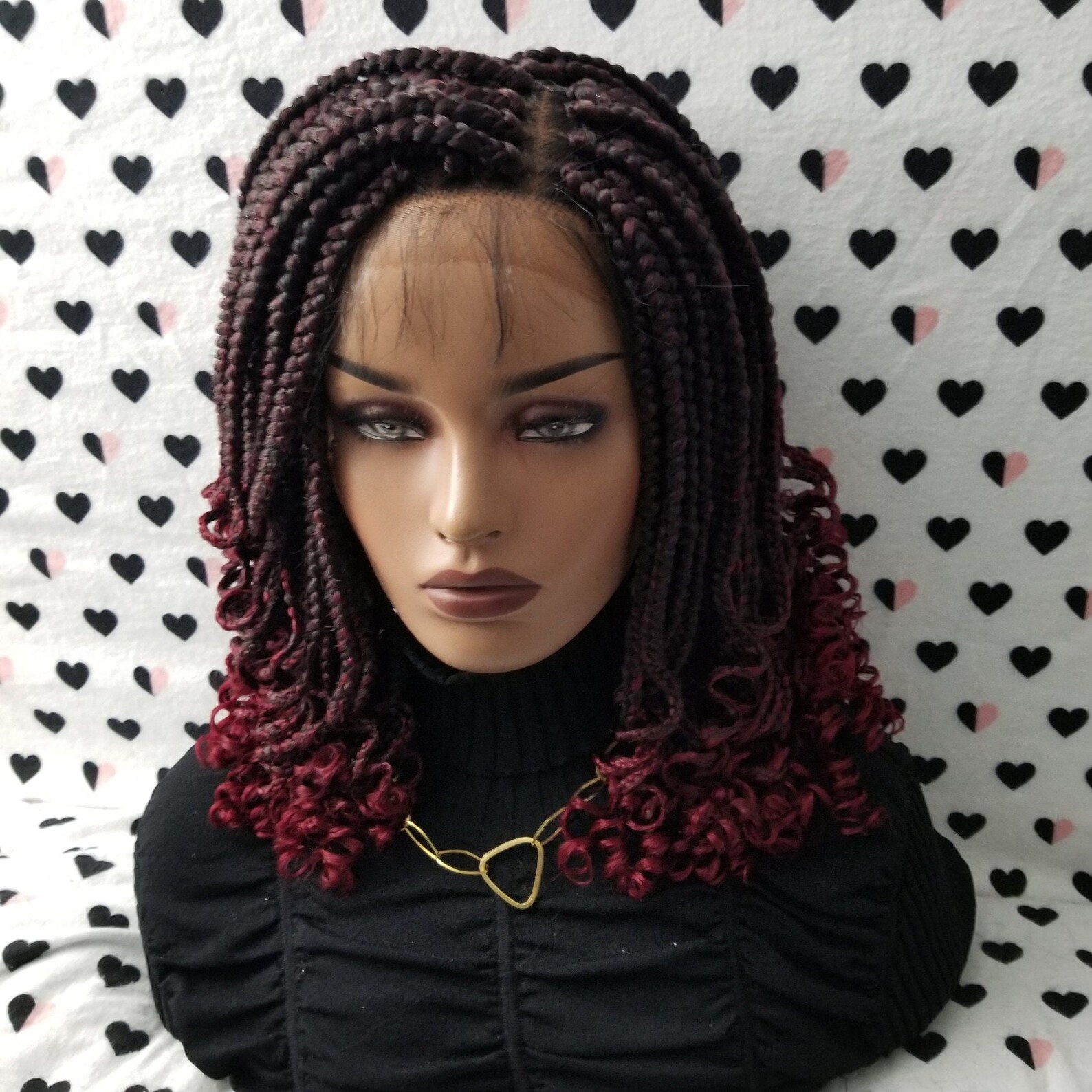 Handmade Box Braid Braided Lace Front Wig With Curly Ends - Etsy Ireland
