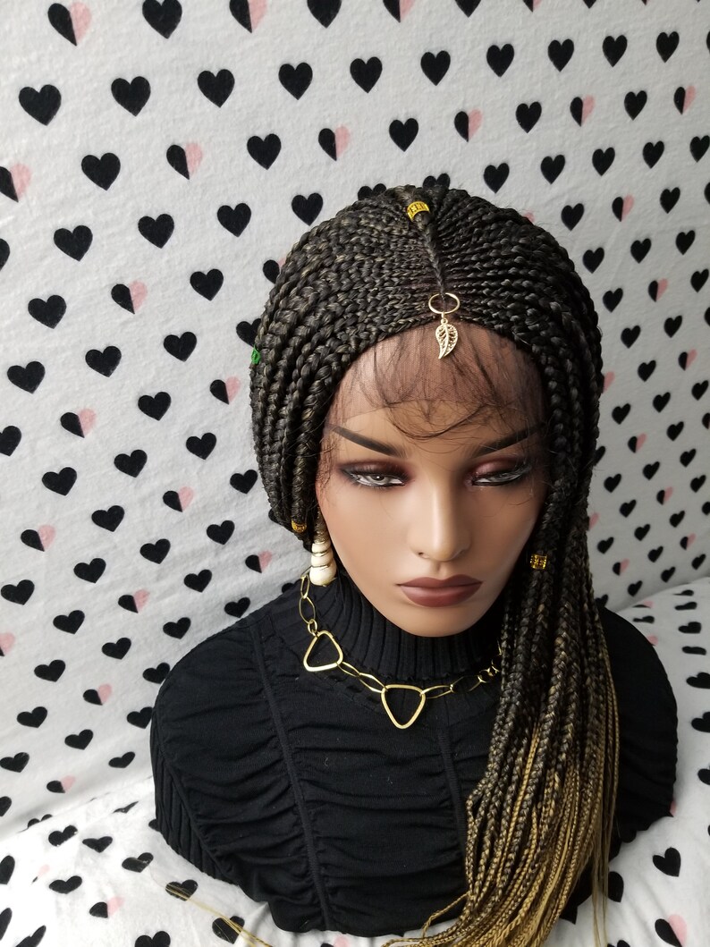 Fulani Braids Braided Lace Front Wig Box Braid Braidwig With Etsy