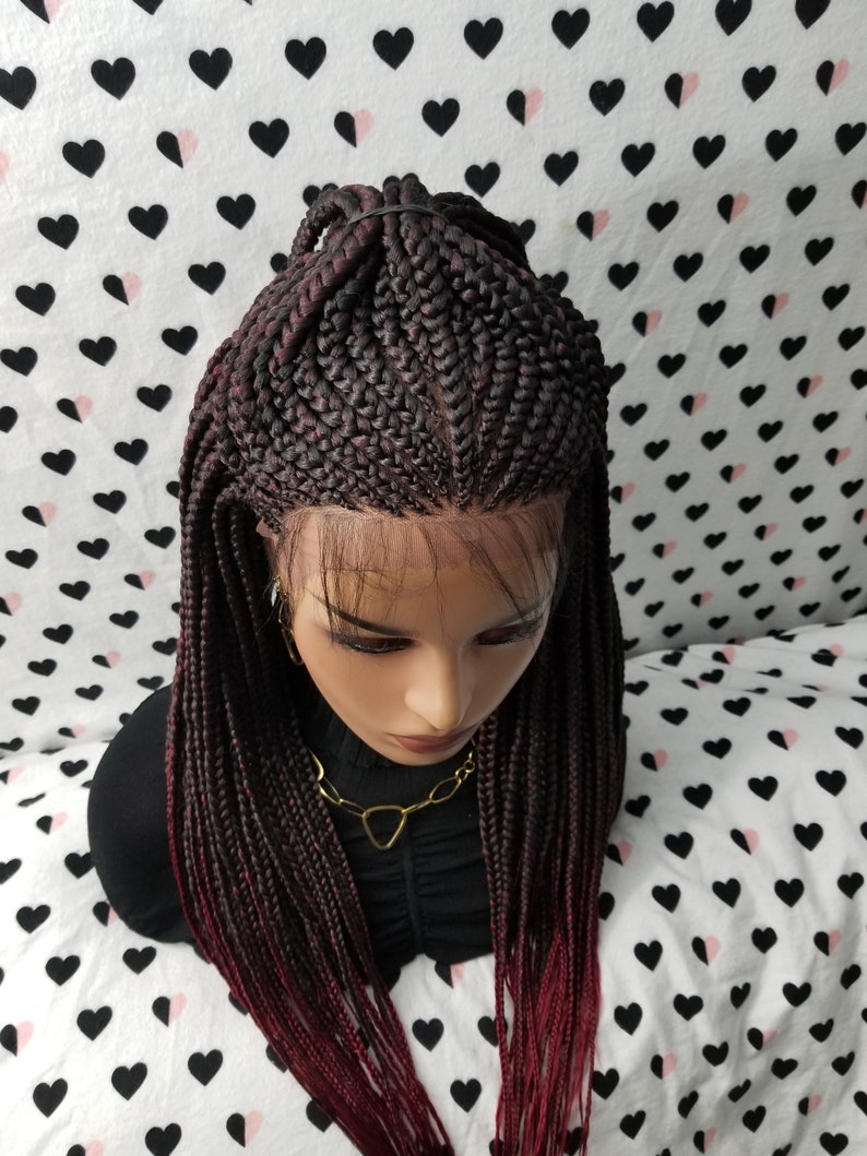 Fulani Braids Braided Lace Front Wig Box Braid Braidwig With Etsy