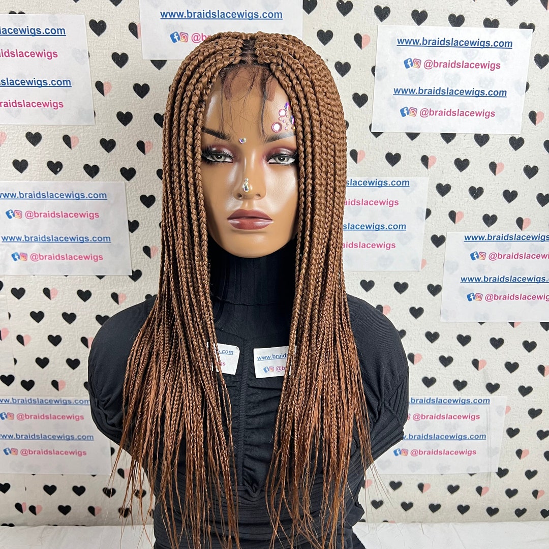 Box Braids Wig Braided Lace Closure Wigs For Black Women 22 Inches