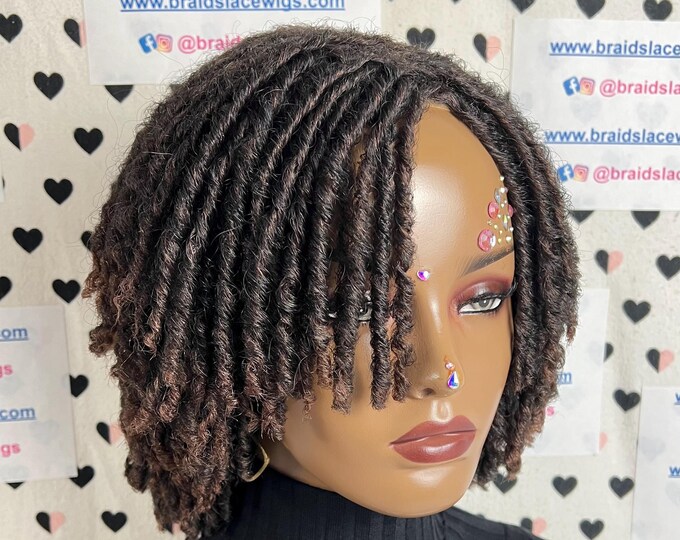 Short Faux Locs Wig Dreadlock Synthetic Afro Twist Braided Wigs for ...