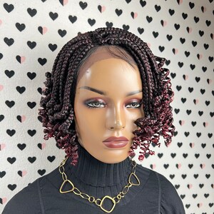Handmade Box Braids Short Curly Braided Lace Front Wig With - Etsy