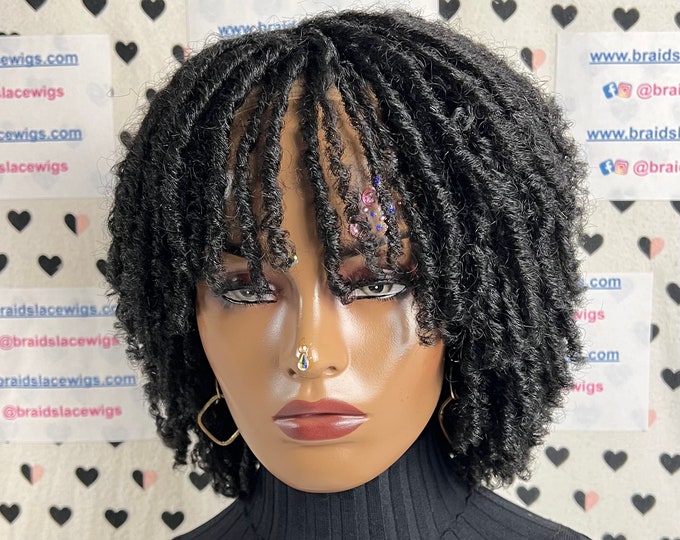 Short Faux Locs Wig Dreadlock Synthetic Afro Twist Braided Wigs for ...