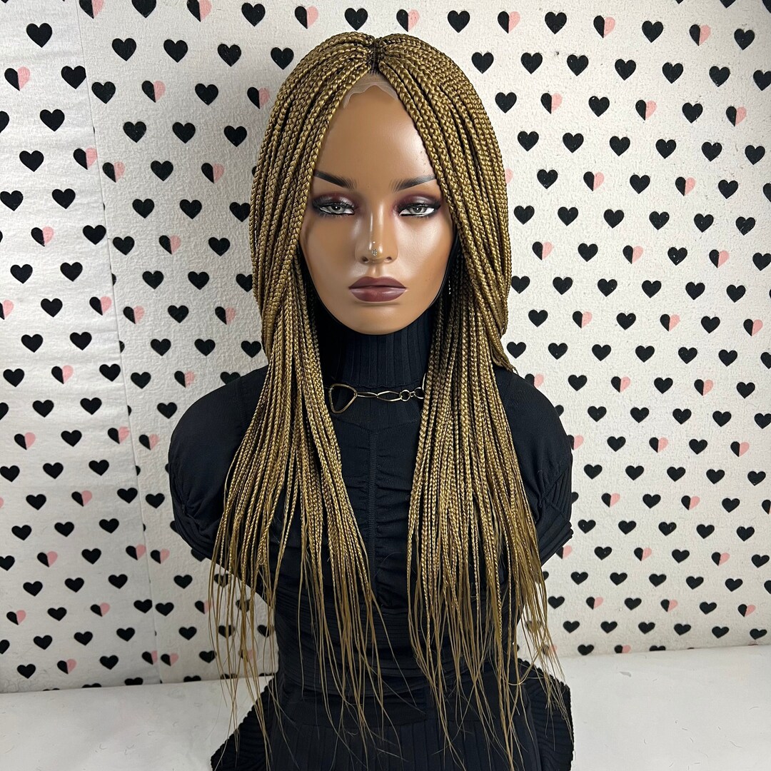 Medium Braids Box Braid Braided Lace Front Wig Golden Blonde - Etsy