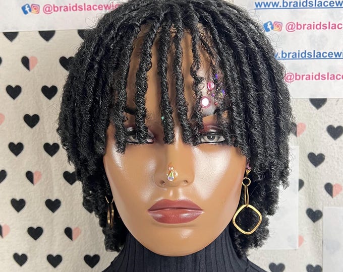 Short Faux Locs Wig Dreadlock Synthetic Afro Twist Braided Wigs for ...