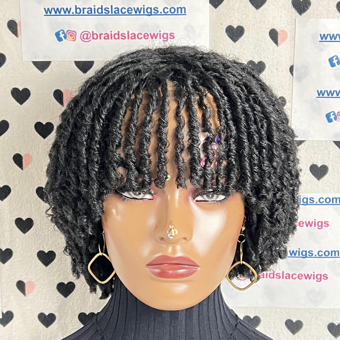 Short Faux Locs Wig Dreadlock Synthetic Afro Twist Braided Wigs for ...