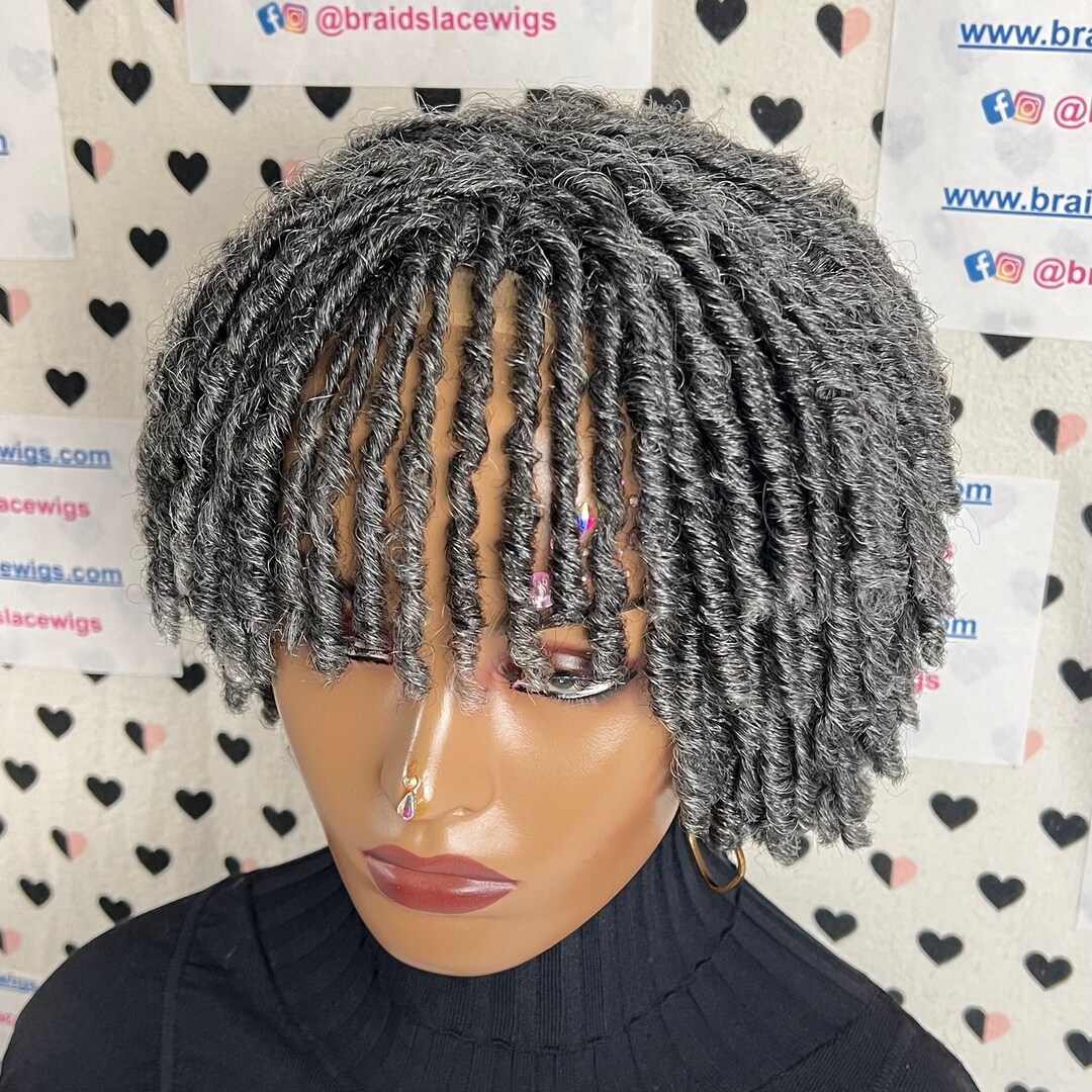 Short Faux Locs Wig Dreadlock Synthetic Afro Twist Braided Wigs for ...