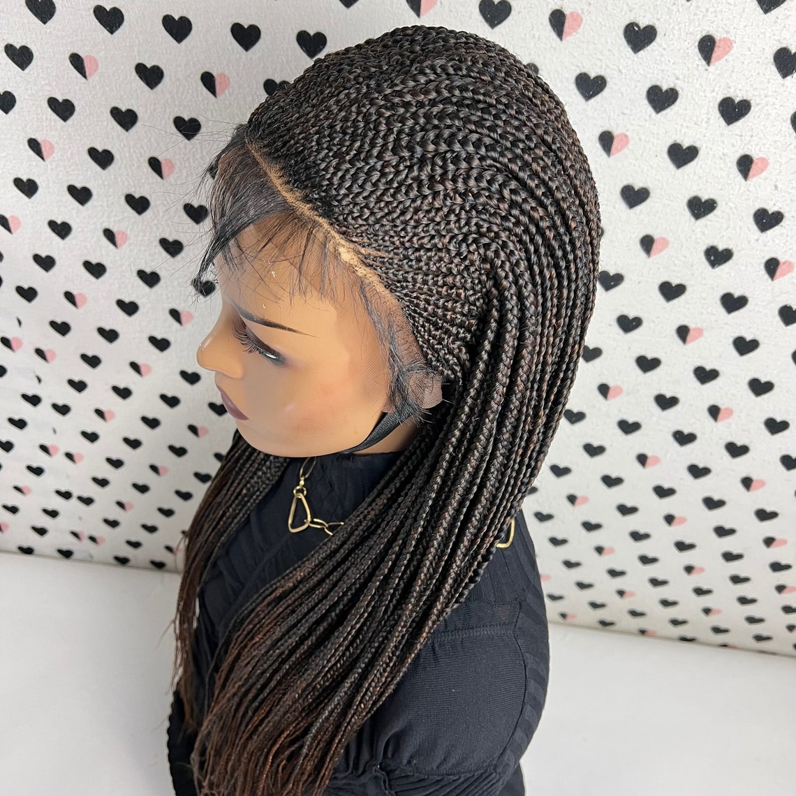 Fulani Braids Braided Lace Front Wig Box Braid Braidwig With - Etsy