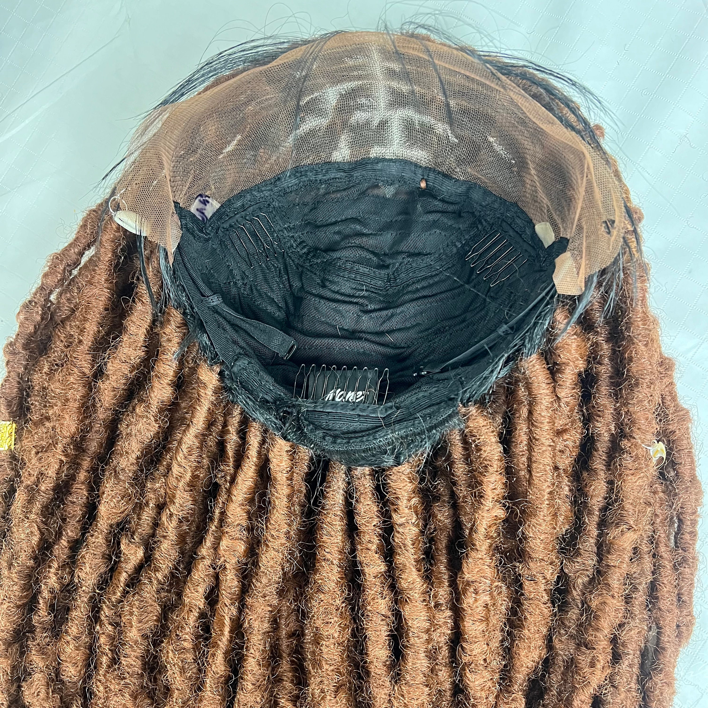 Distressed Faux Locs Wig: 13x4 Lace Frontal Braid, Color 30, 22 Inches ...
