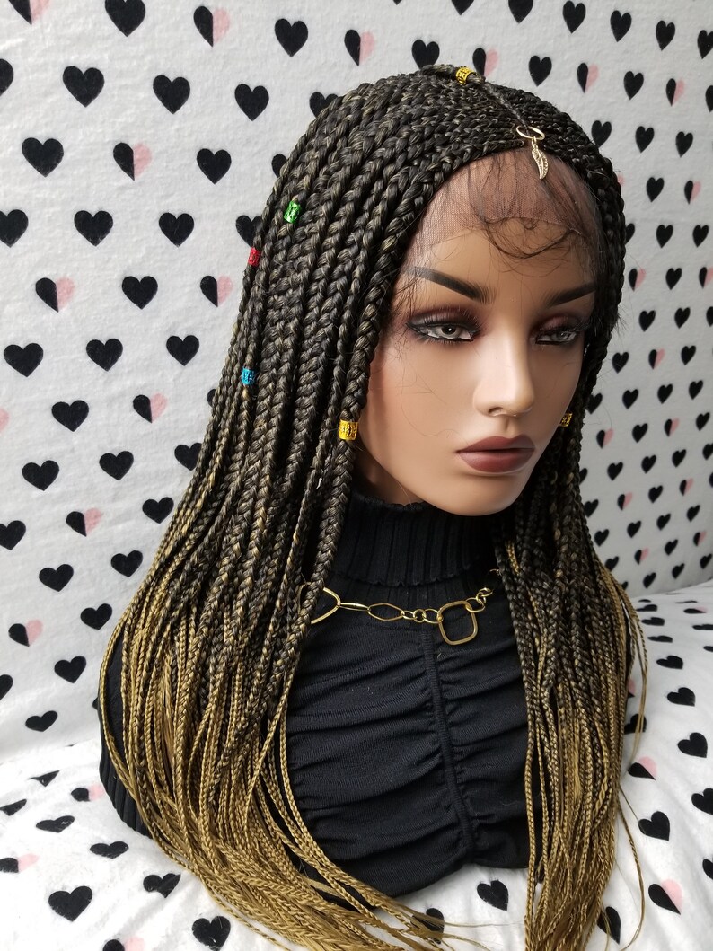 Fulani Braids Braided Lace Front Wig Box Braid Braidwig With Etsy