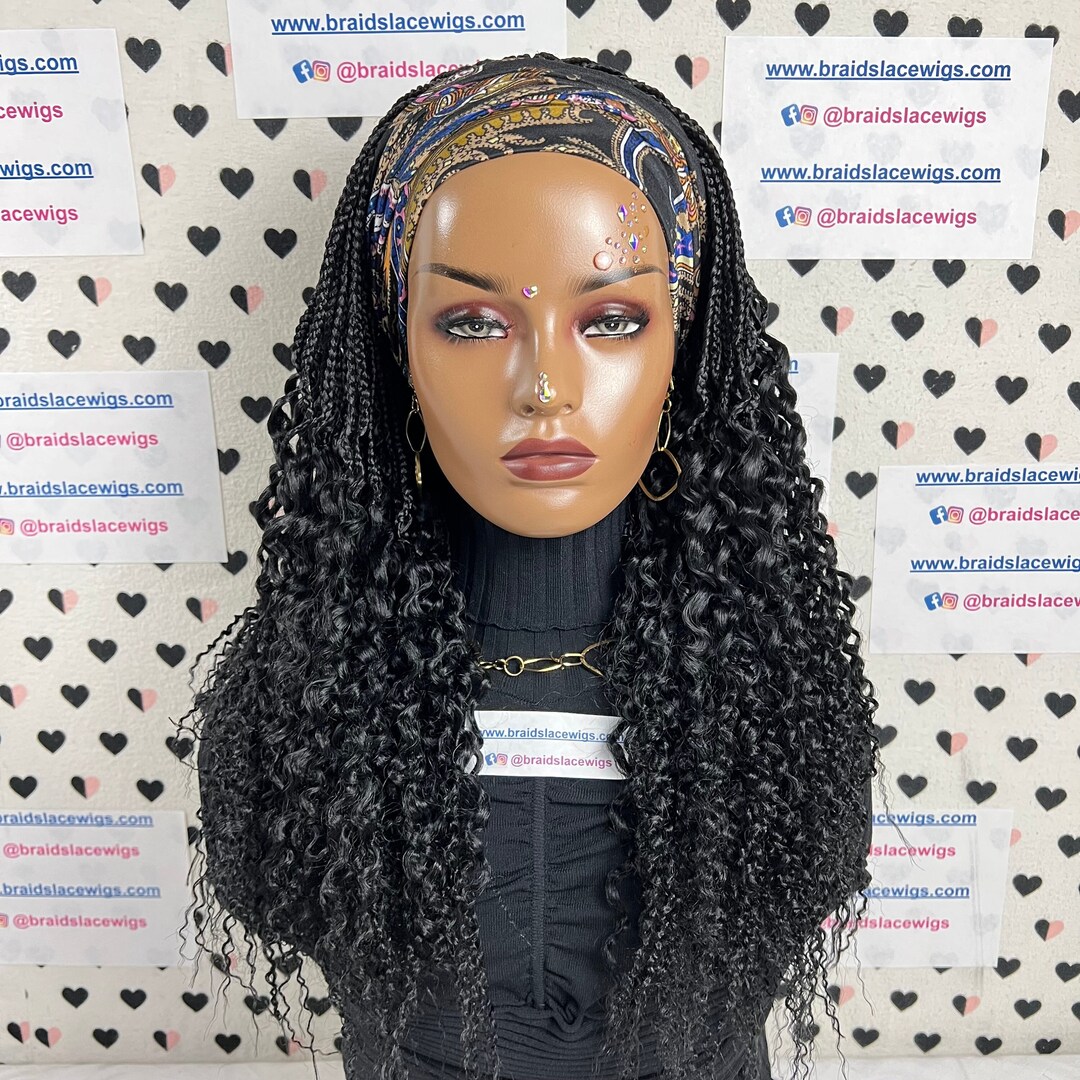 Wavy Curls Spiral Spring Curl Curly Braided Headband Wig Half Box ...