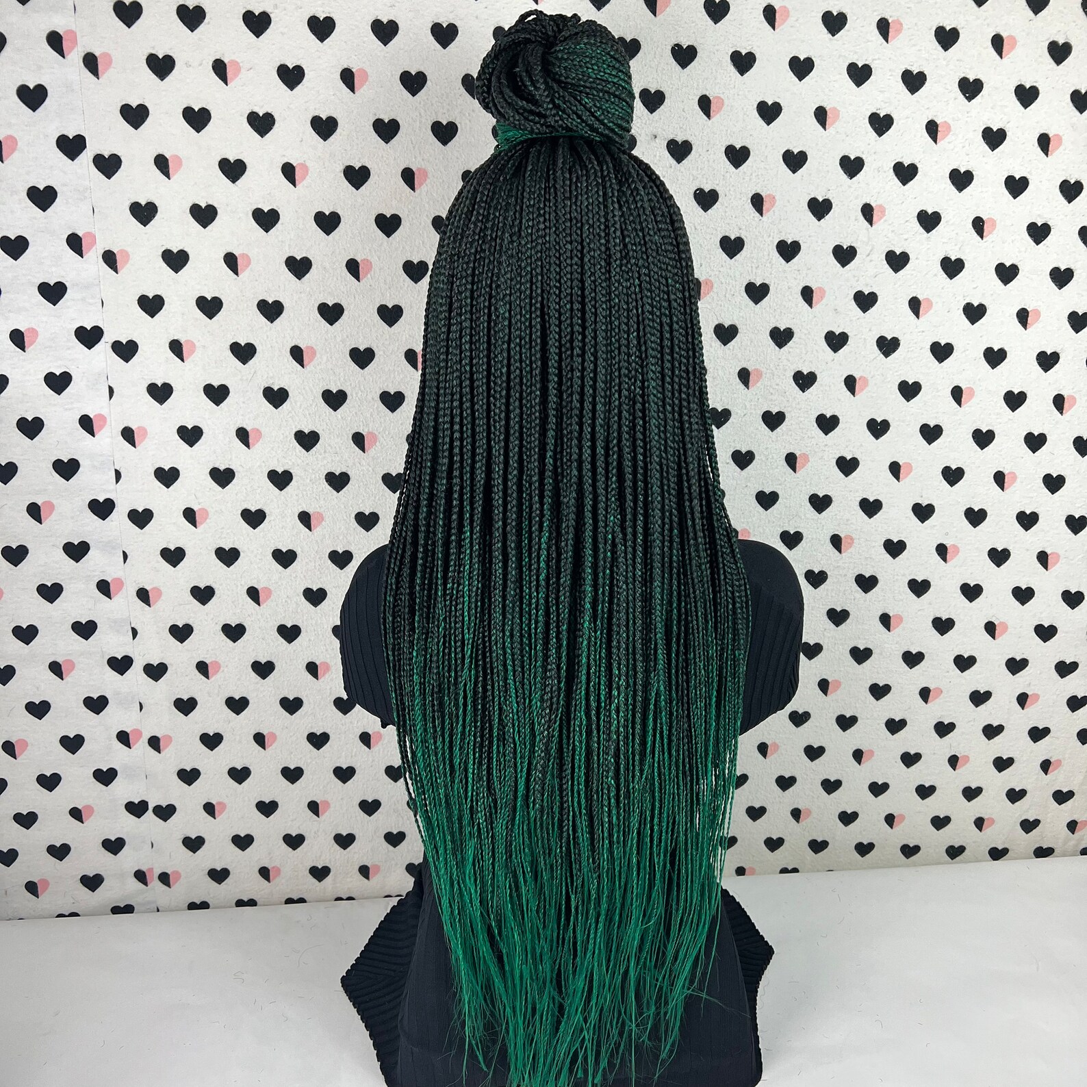 13x4 Lace Frontal Green Ombre Box Braids Braided Wig Lace - Etsy