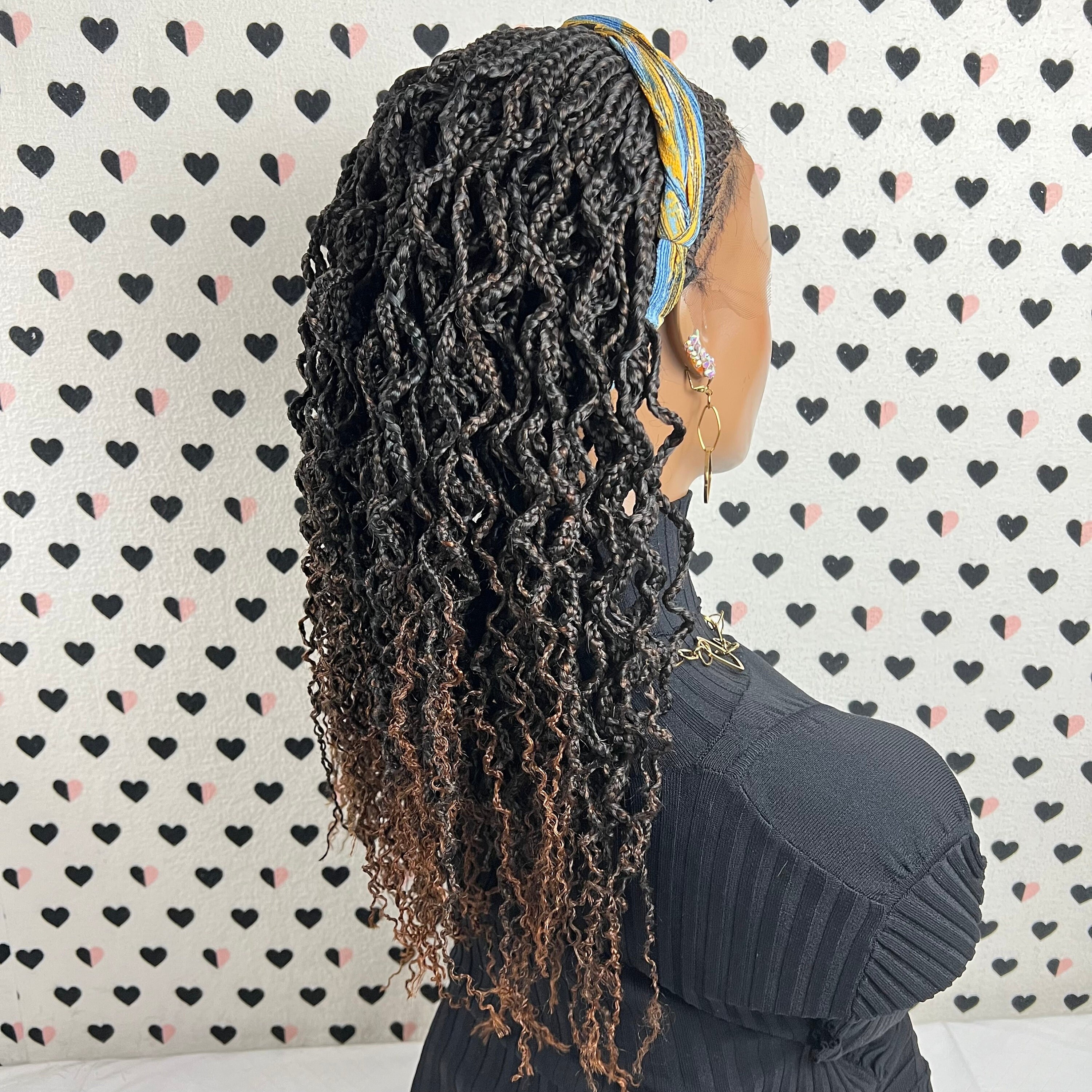 Box Braids With Color In The Back