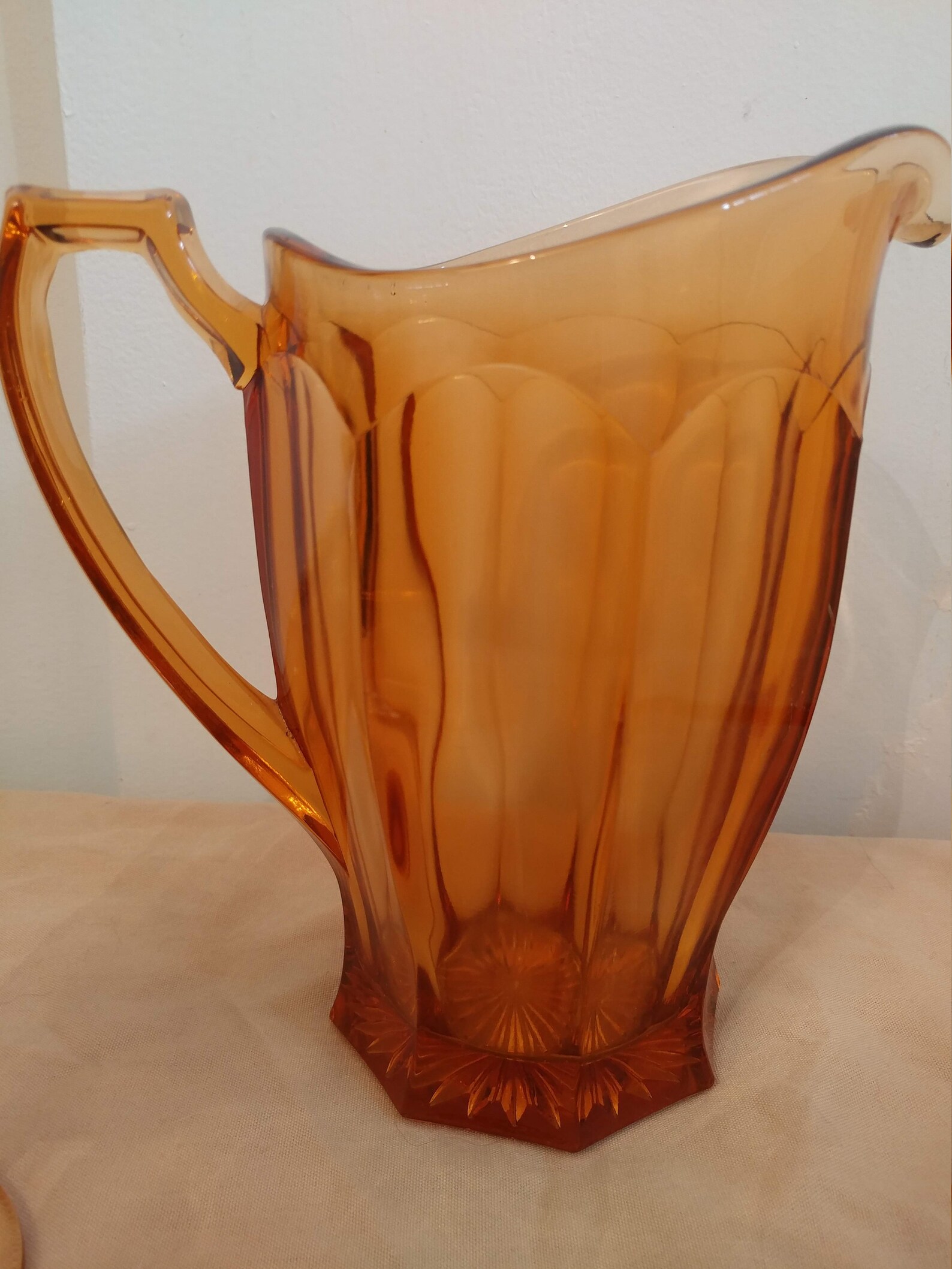 Vintage Glass Pitcher Set With 2 Matching Stemmed Glasses. - Etsy