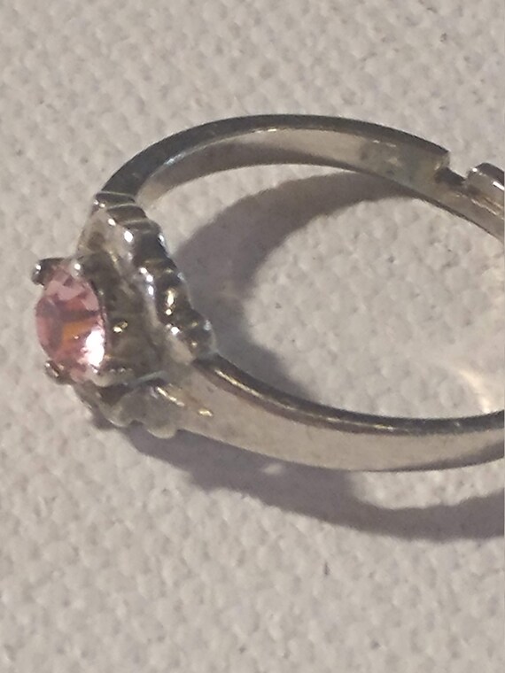 Vintage Ladies AVON Sterling Silver HEART Bypass Ring - Gem