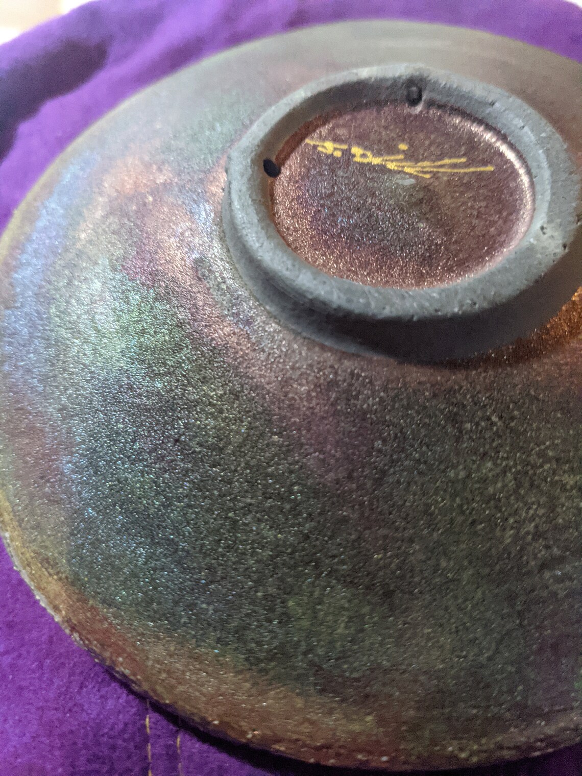 FREE Shipping-vintage Artist Signed Raku Pottery 5-3/8d | Etsy