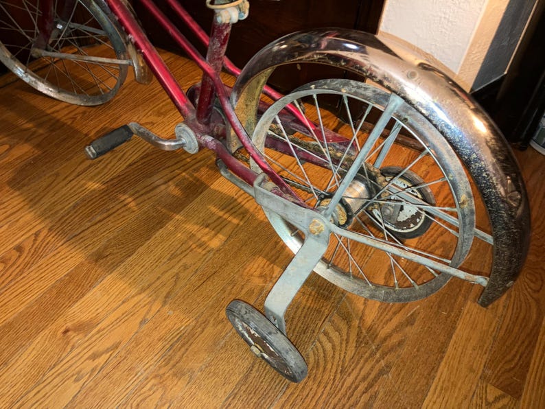 Vintage All Original Bike, Schwinn Pixie, Red Bicycle 46" X 29 Training ...