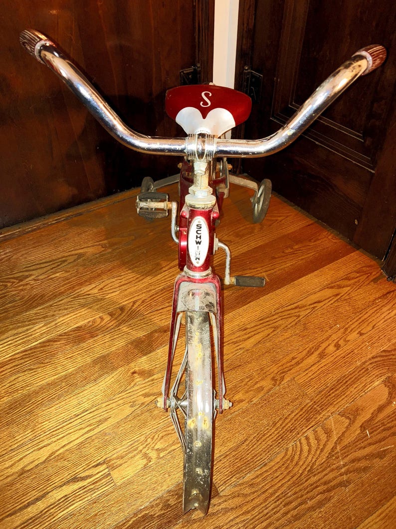 Vintage All Original Bike, Schwinn Pixie, Red Bicycle 46" X 29 Training ...