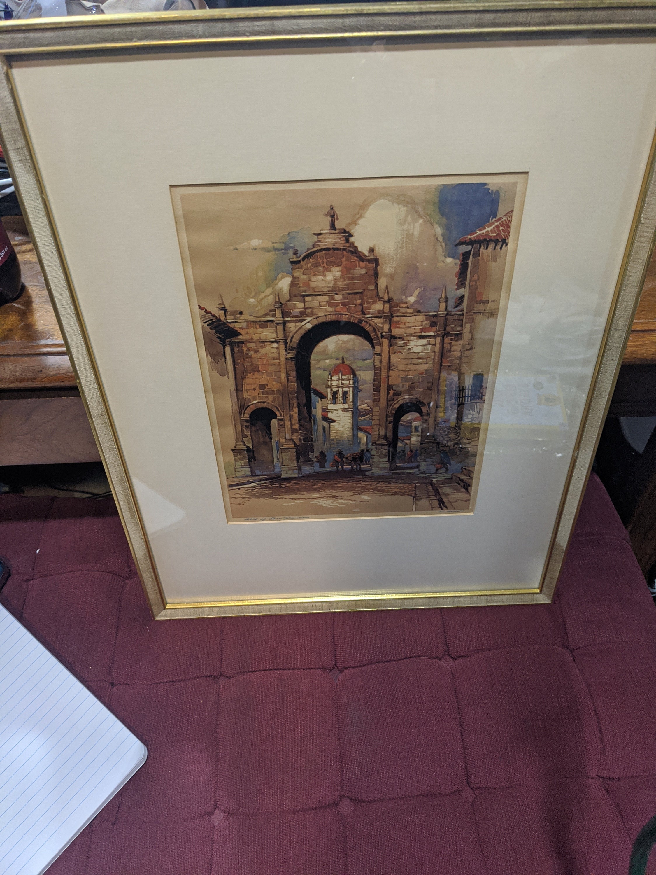 FREE SHIPPING Vintage Matted & Framed Print Arch of San | Etsy