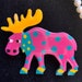 Whimsical Pink Polka Dot Moose Brooch Hand Painted Awesome - Etsy